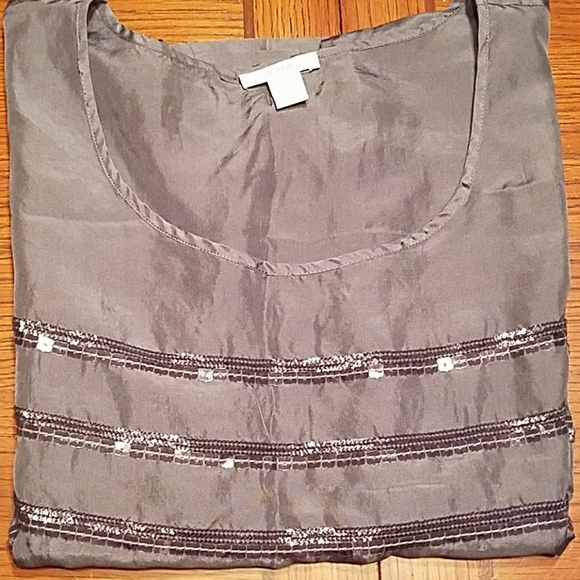 J. Crew | Tops | Jcrew Silk Shell Sequin Bling | Poshmark